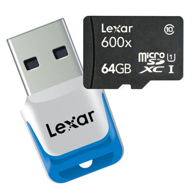 Lexar High Speed 64GB 600x micro SDXC-kaart + Adapter